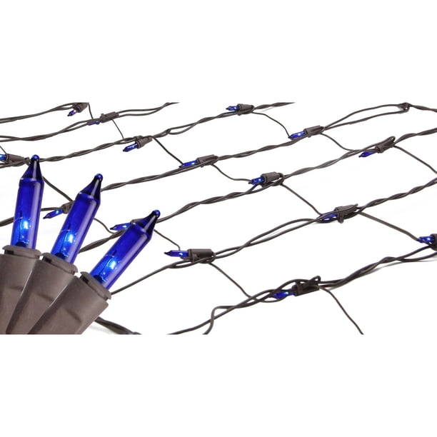 2' x 8' Blue Mini Net Style Tree Trunk Wrap Christmas Lights - Brown ...