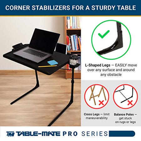Table-Mate XL PRO Extra Large Wide Folding Desk TV Tray Table and Cup ...