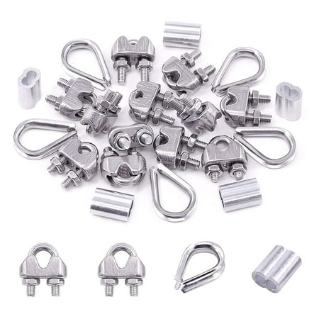 IGUOHAO 24Pcs M4 (3/16") Wire Rope Accessory Set, Included M4 Wire Rope ...