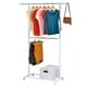 Mainstays 2 Tier Adjustable Chrome Garment Rack with Silver Metal and ...