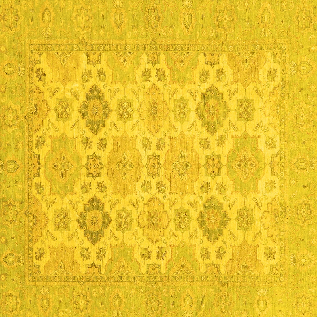 Ahgly Company Indoor Square Abstract Yellow Modern Area Rugs, 6' Square ...