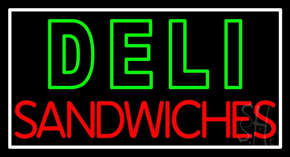 Double Stroke Deli Sandwiches LED Neon Sign 20 x 37 - inches, Black ...