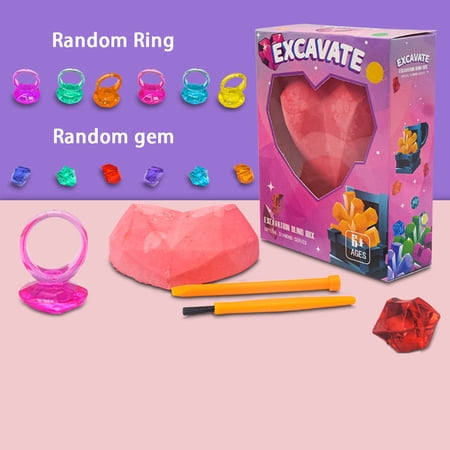 Gemstone Dig Kit Diy Mermaid Crystal Gem Starfish Heart-shaped Diamond ...