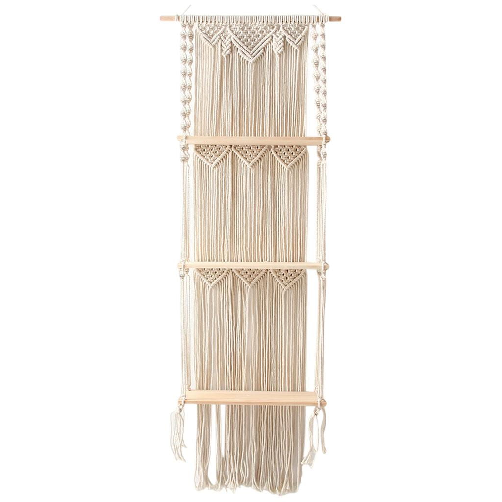 Click here for Tnarru Macrame Wall Hanging Shelf With Solid Wood... prices