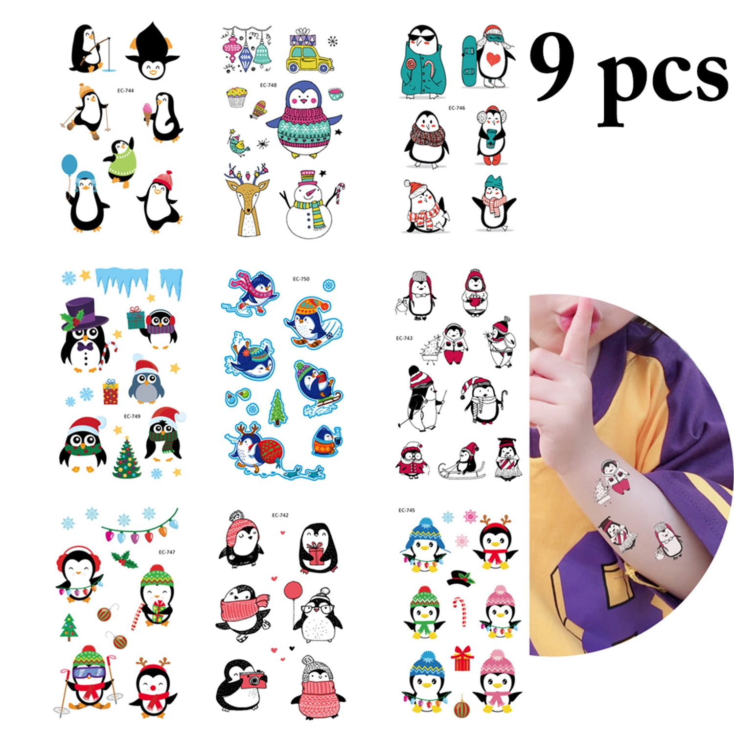 Click here for Nobrand 9 Sheets Tattoo Sticker Lovely Penguins Cr... prices