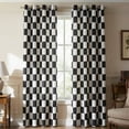 Blue Checkered Window Curtains, 100% Blackout Curtains 84 Inch Length 2 ...