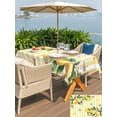 Lemon Flower Butterfly Rectangle Outdoor Tablecloth with Umbrella Hole ...