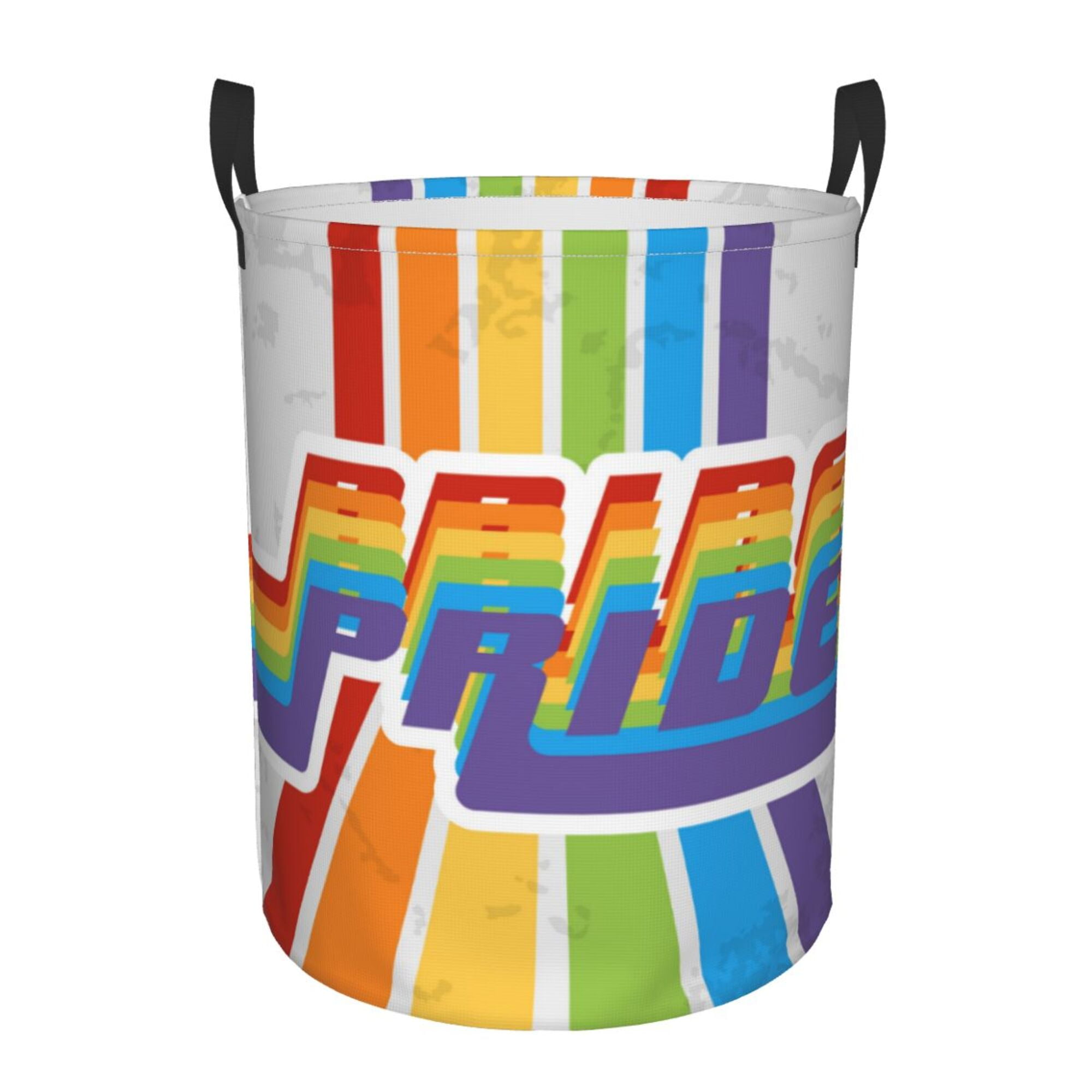 XMXY Round Laundry Basket Organizer, LGBT Pride Rainbow Waterproof ...
