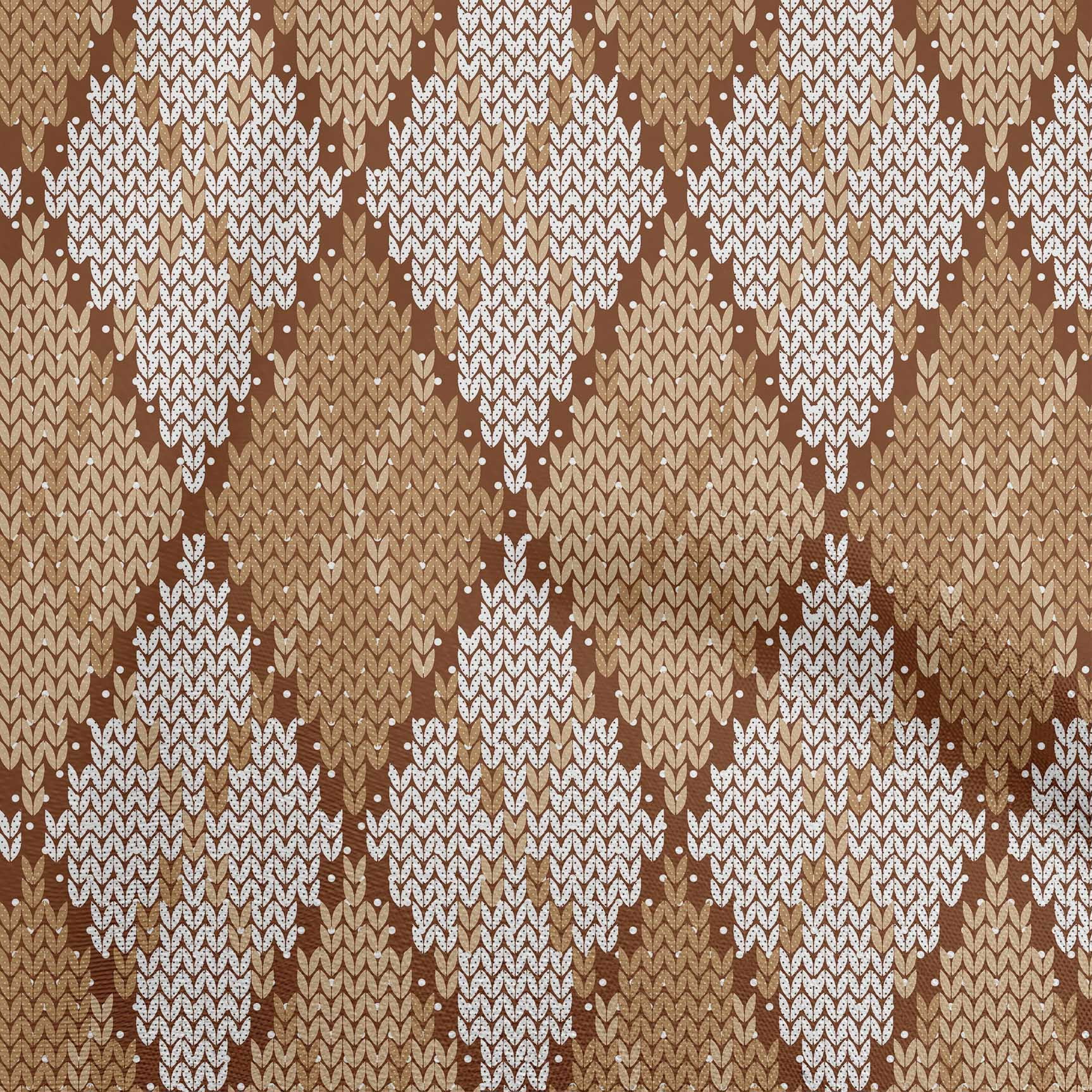 oneOone Silk Tabby Brown Fabric Argyle Fabric For Sewing Printed Craft ...