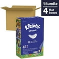 Kleenex Ultra Soft Facial Tissues, 3-Ply, 480 Total, 4 Flat Boxes, 120 Tissues - Walmart.com