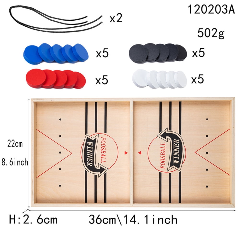 Puck Game Fast Sling Wooden Durable Air Hockey Board Game Toy Parent ...