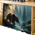 Bear Fishing Cabinet Curtains 35" W x 35" L Forest Stream Animals ...