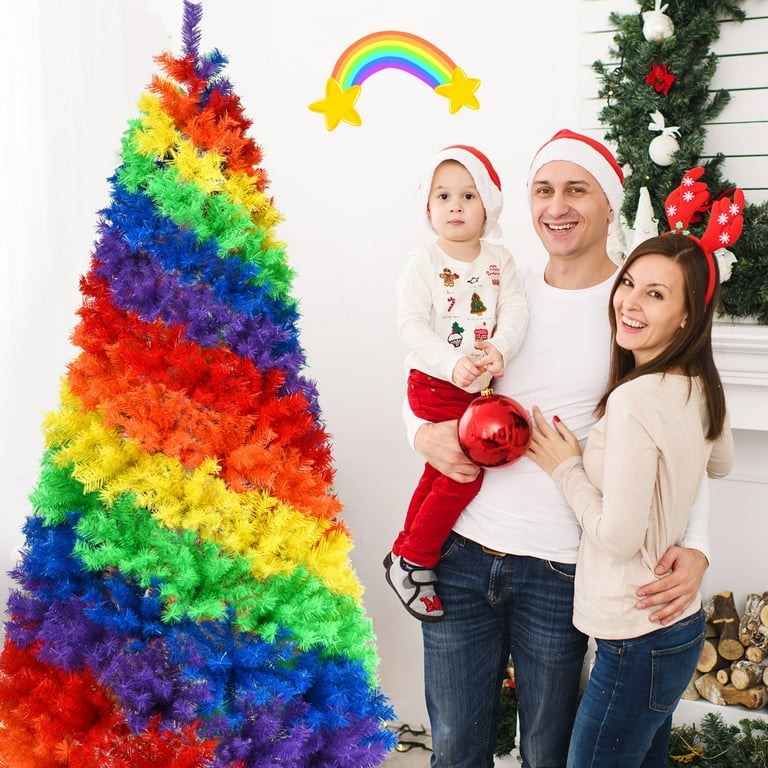 Rainbow Decorated Christmas Tree