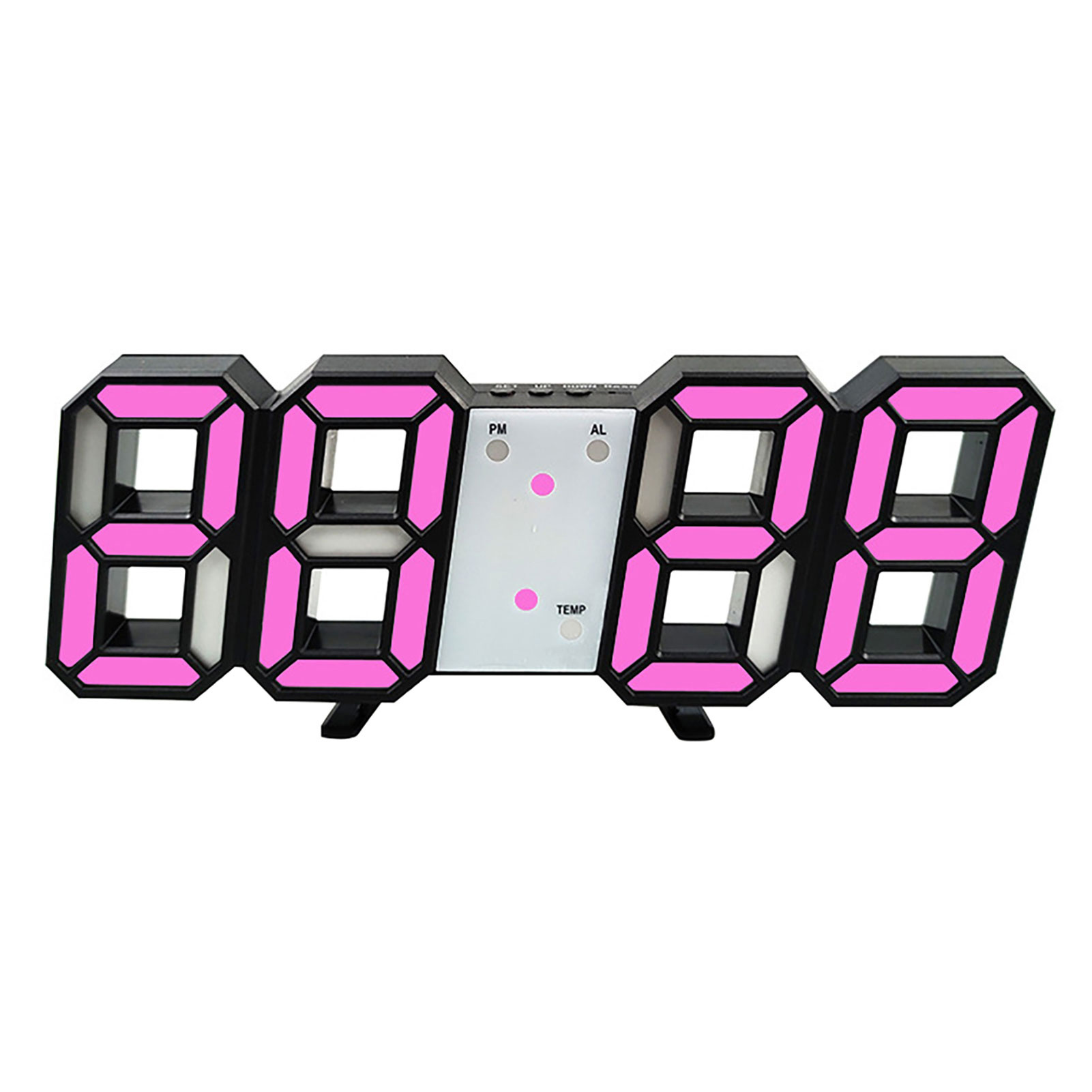 Farfi Glowing Night Mode Date Temperature Display Precise Digital Clock 3D LED Electronic Table ...