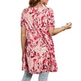Fantaslook Casual Floral Plus Size Swing Tunic Tops with Short Sleeves ...