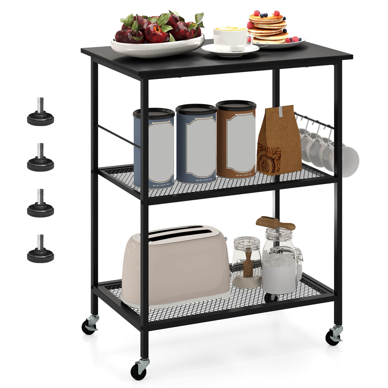 Click here for Costway 3-Tier Kitchen Serving Cart Utility Standi... prices