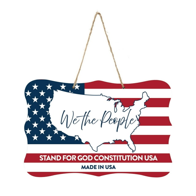 LifeSong Milestones Wooden American Flag Hanging Sign for Patriotic ...