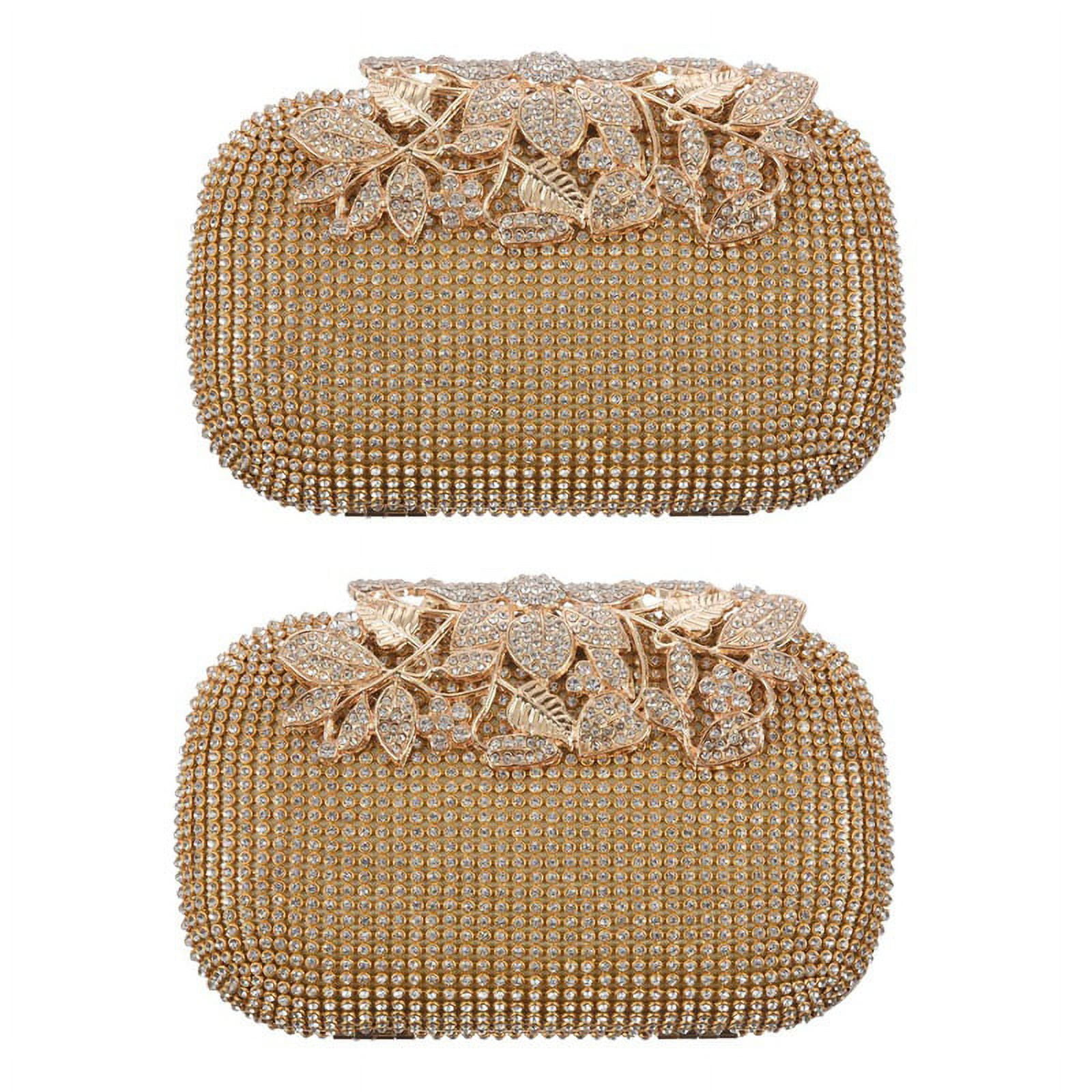 Click here for Unbranded 2x Gold Rhinestone Evening Bag Clutch Pu... prices