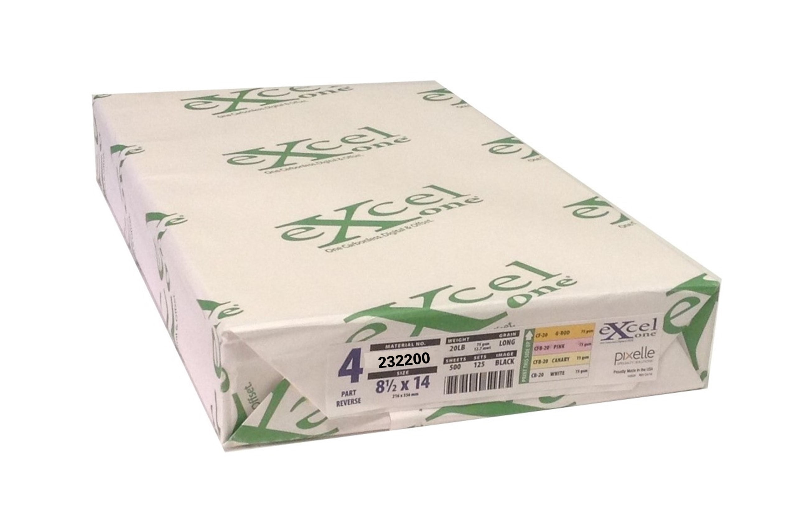 Carbonless 4-Part Rev Paper (Gld/Pk/Yl/Wh), 8.5" x 14" (232200)- 1 Rm ...