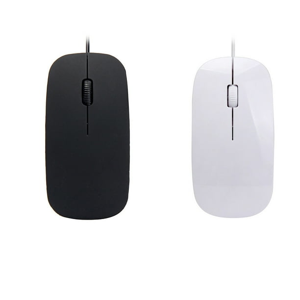 Wired Ultra-thin Mini Mouse Desktop Computer Laptop Matte Black White ...