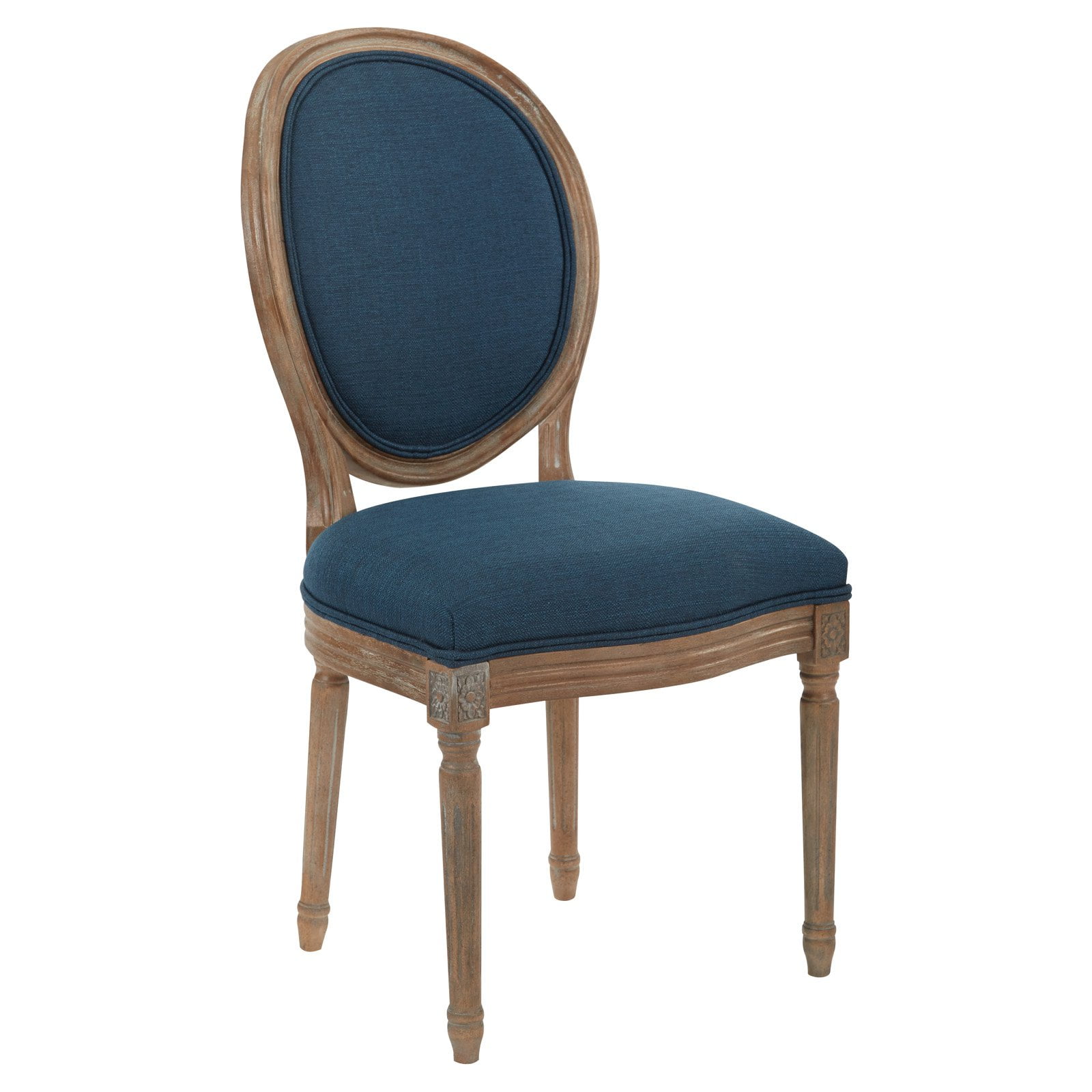 OSP Home Furnishings Lillian Oval Back Chair in Klein Azure Brushed ...