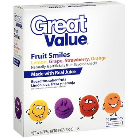Great Value Fruit Smiles Snacks, 9 oz - Walmart.com
