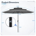 10 ft Solar-Powered Patio Umbrella with 32 LED Lights, 3-Tier Vented ...
