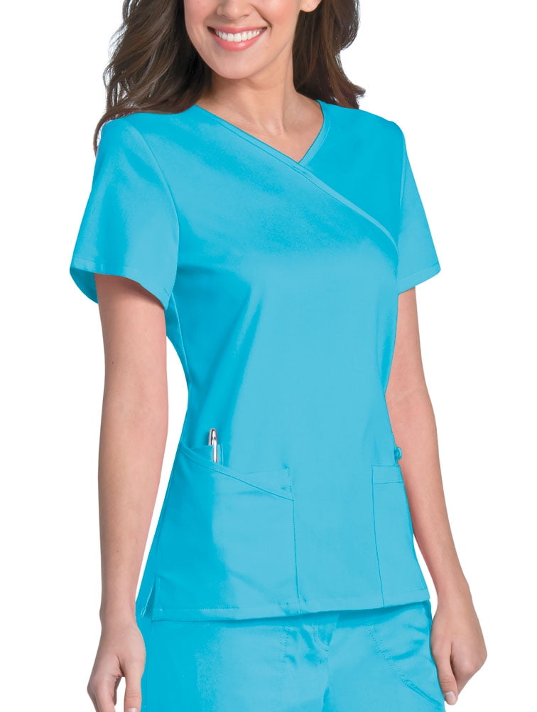 Urbane 'Sophie' Crossover Tunic Scrub Top - Walmart.com
