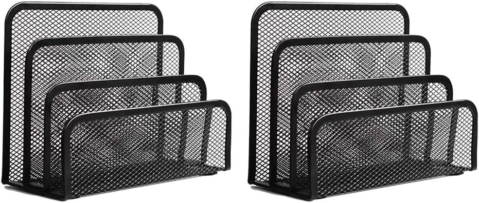 Desk Mail Organizer, File Holder Letter Sorter Metal Mesh Compartments ...