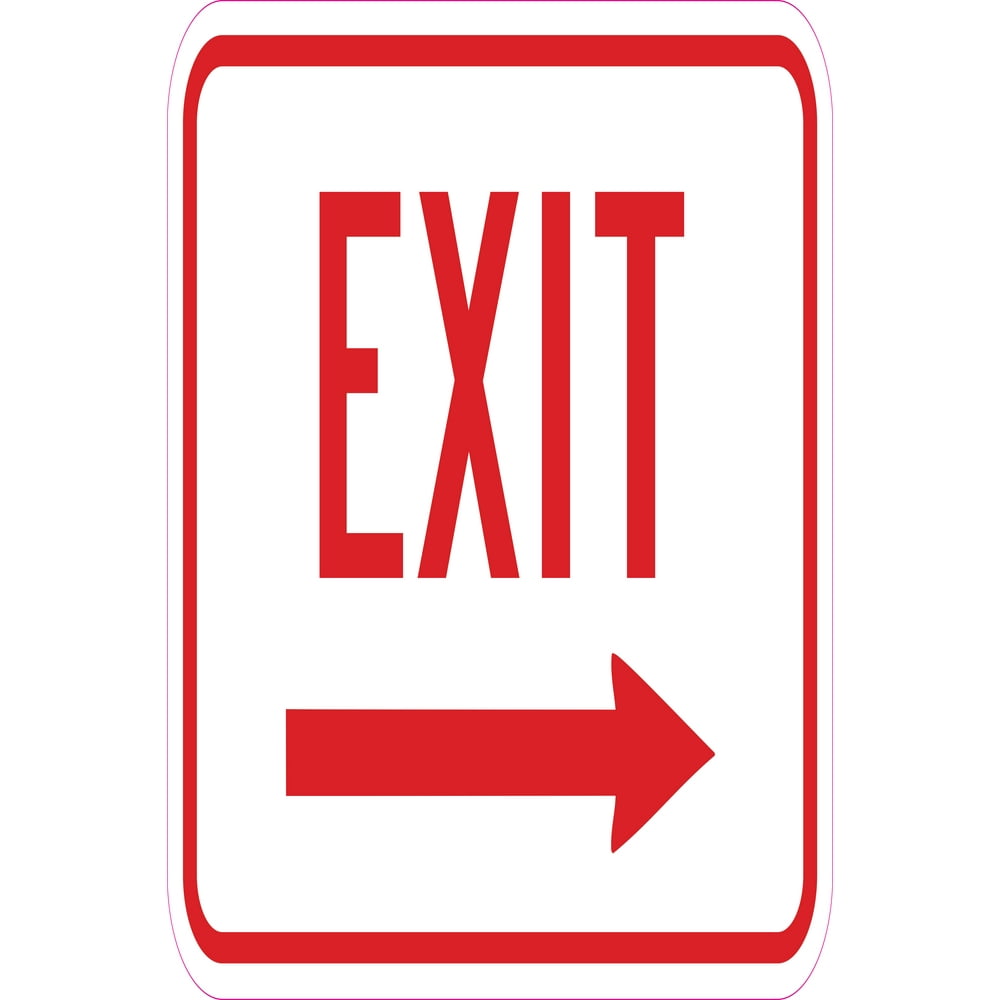 Enter-Exit Signs -Exit with right arrow Sign 12" x 18" Heavy Gauge ...
