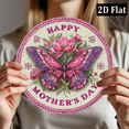 2D Flat, 1pc 8x8inch Aluminum 2D Charming Butterfly Mother'S Day Wreath ...
