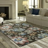Free Shipping! Mainstays 5x7 Indoor Area Rug with Oversized Gray Floral ...