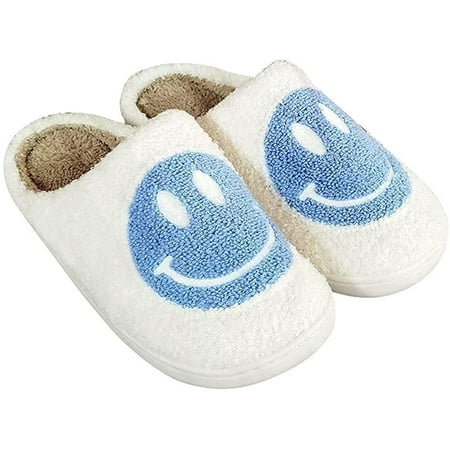 Smiley Face Cozy Plush Comfy Warm Slide on House Slipper Cute Cartoon ...