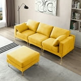 Aukfa 3-piece Modular Sectional Sofa, Loveseat, Chair, Ottoman, L shape ...