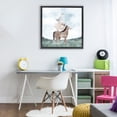 Stupell Industries Muted Blue Sky Farm Black Framed Floater Canvas Wall ...