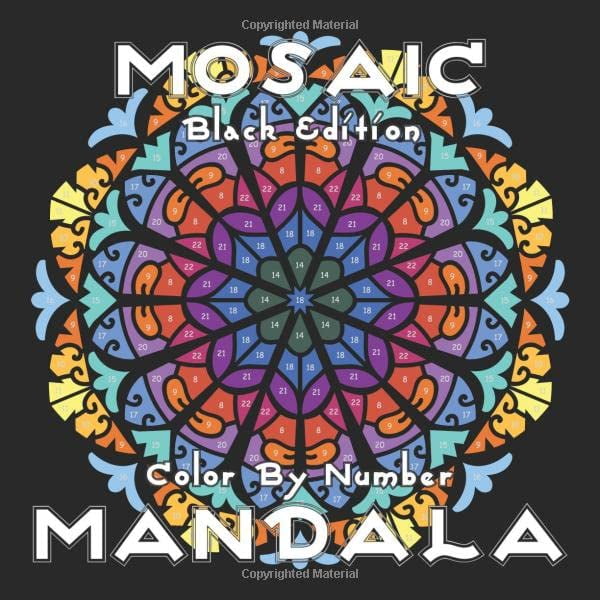 Pre-Owned MOSAIC MANDALA Color by Number (Black Edition): 30 Mandalas ...