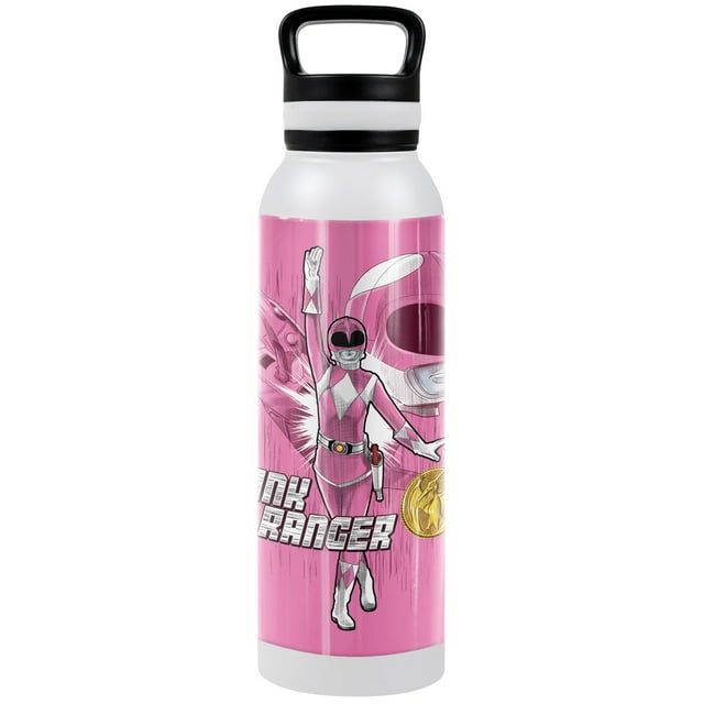 Power Rangers Official Pink Ranger 24 oz Insulated Canteen Water Bottle ...