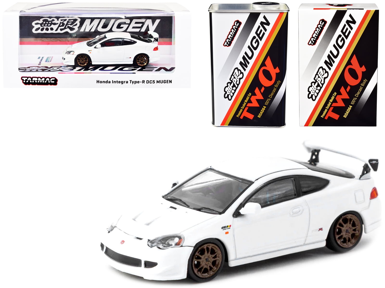 Honda Integra Type-R DC5 "MUGEN" Championship White with Metal Oil Can "Road64" Series 1/64 ...