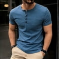 BVOFAR Henley T Shirts for Men Summer Casual Short Sleeve T-Shirt Plain ...