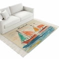 Bedroom Rug Carpet 3'x 5', Nautical Boat, Washable Floor Carpet with ...