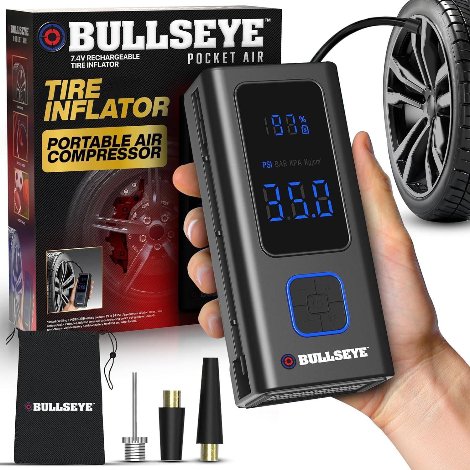 Click here for Bullseye Pocket Air Portable Tire Inflator 7.4v 40... prices