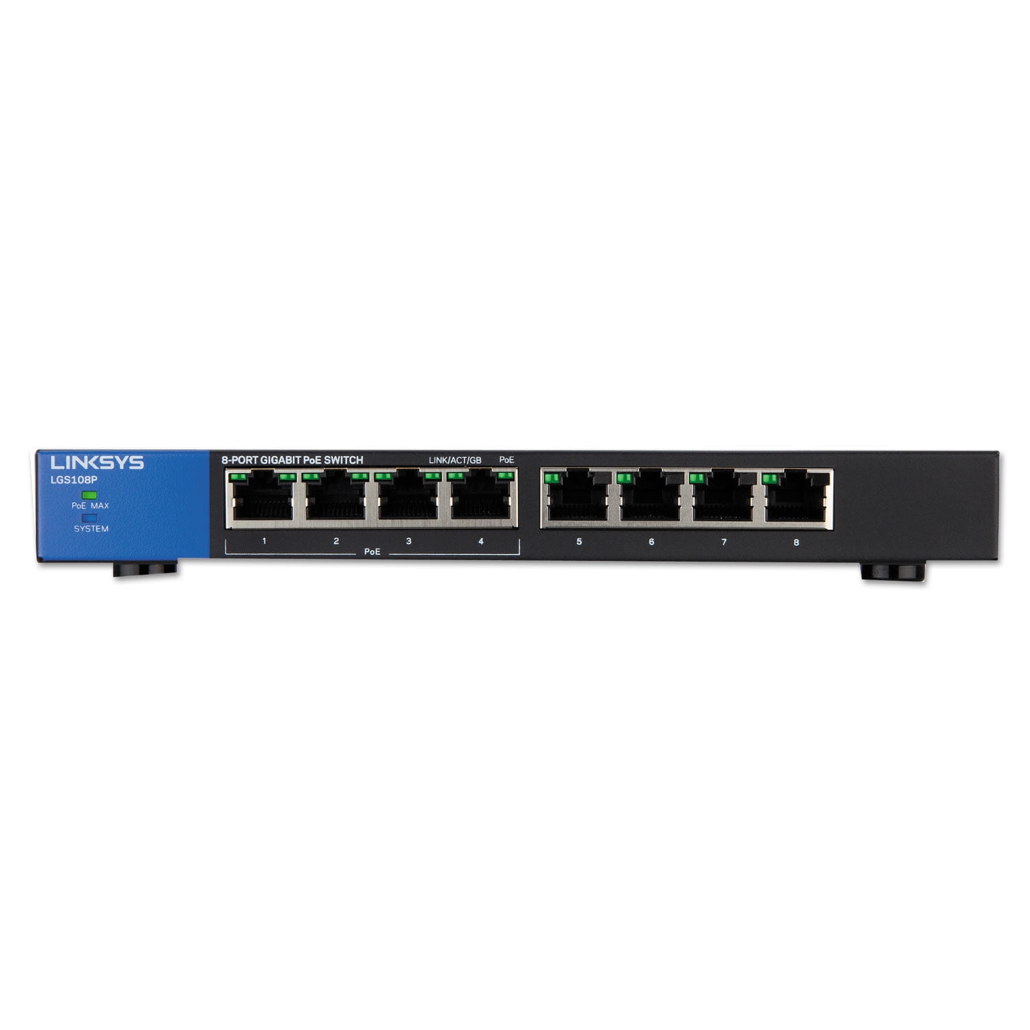 Linksys LGS108P 8-Port Business Desktop Gigabit PoE+ Switch - Walmart.com