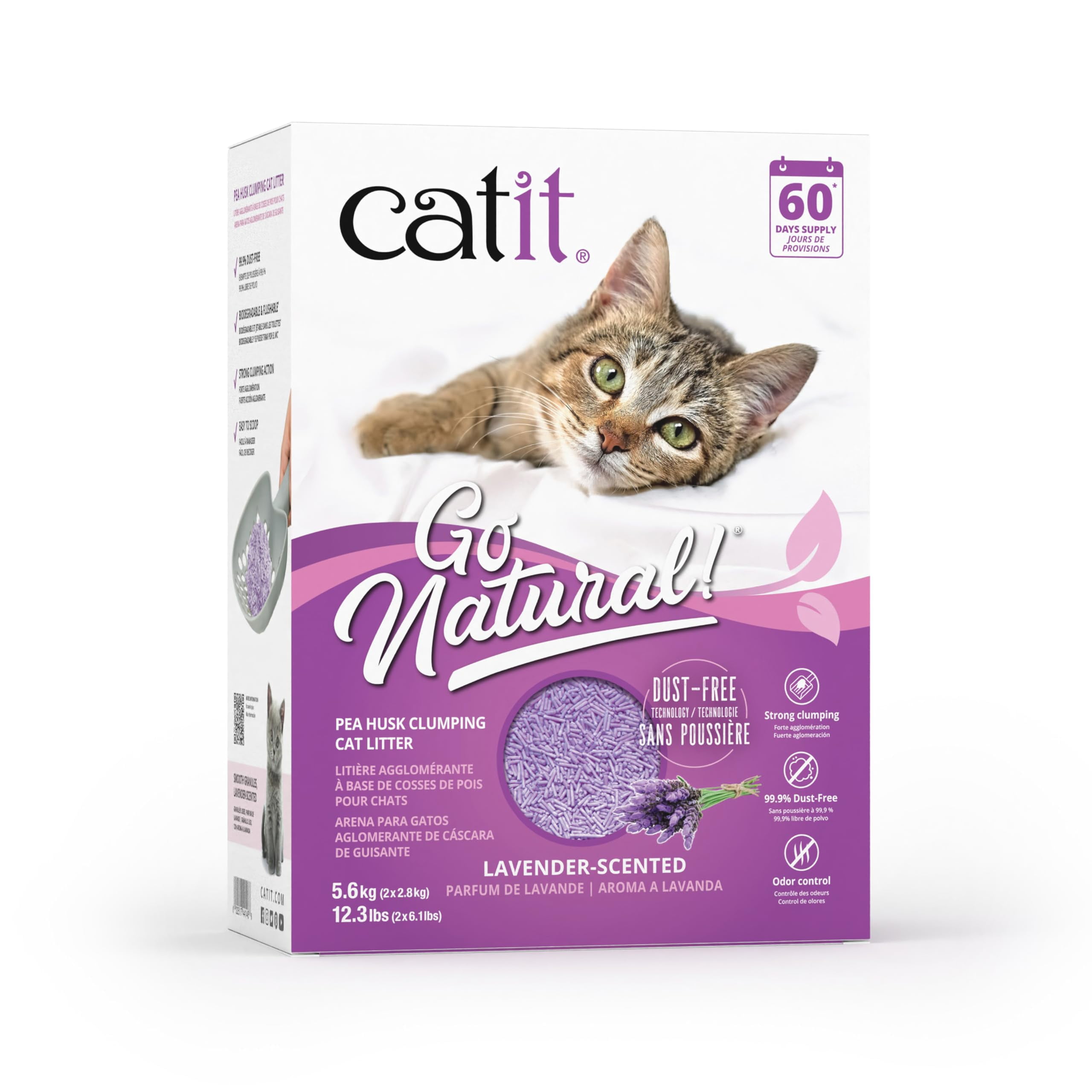 Arena para gatos Catit Go Natural con cáscara de guisante 5,6 kg color ...
