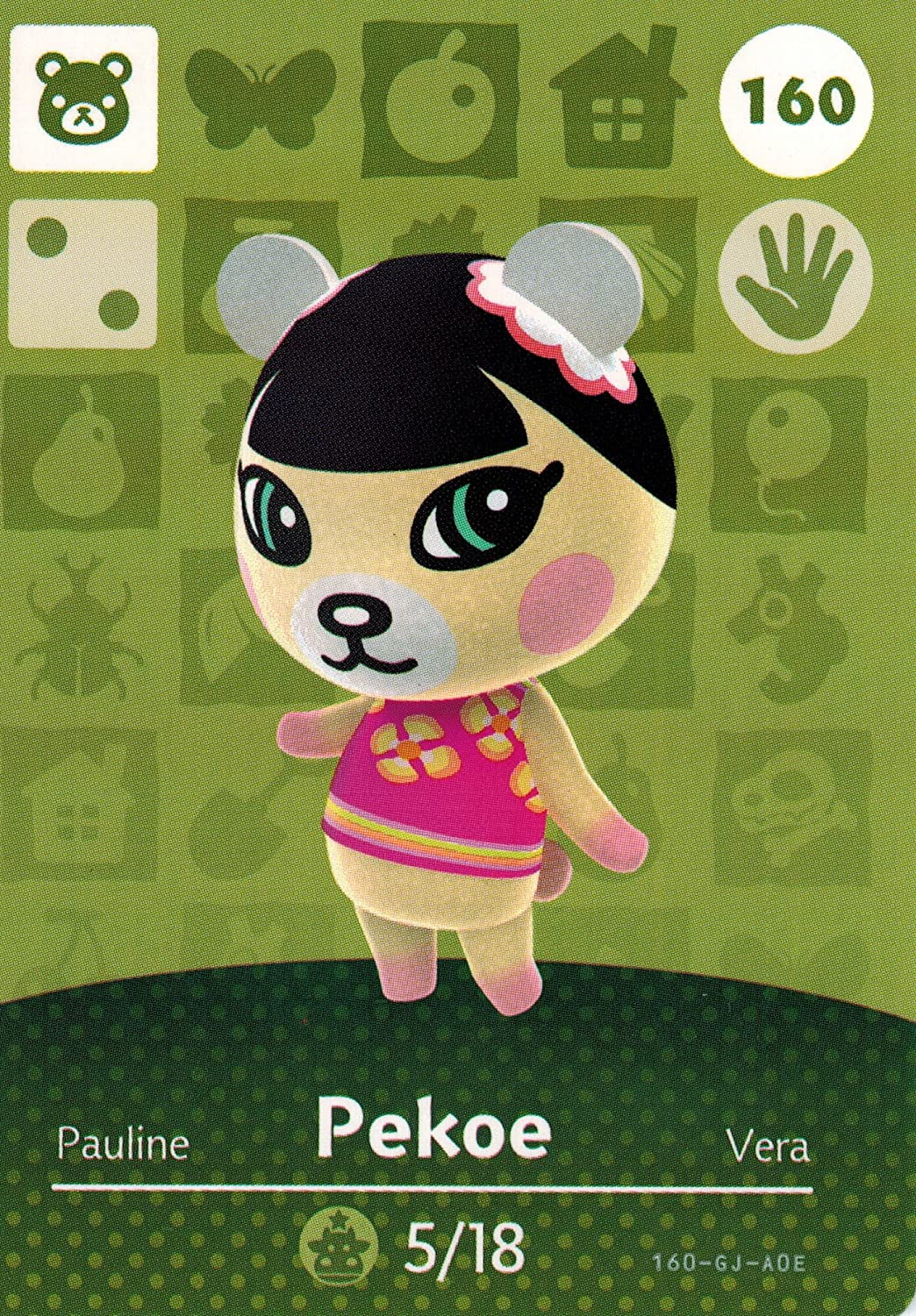 Nintendo Animal Crossing Happy Home Designer Amiibo Card Pekoe 160/200 USA Version - Walmart.com
