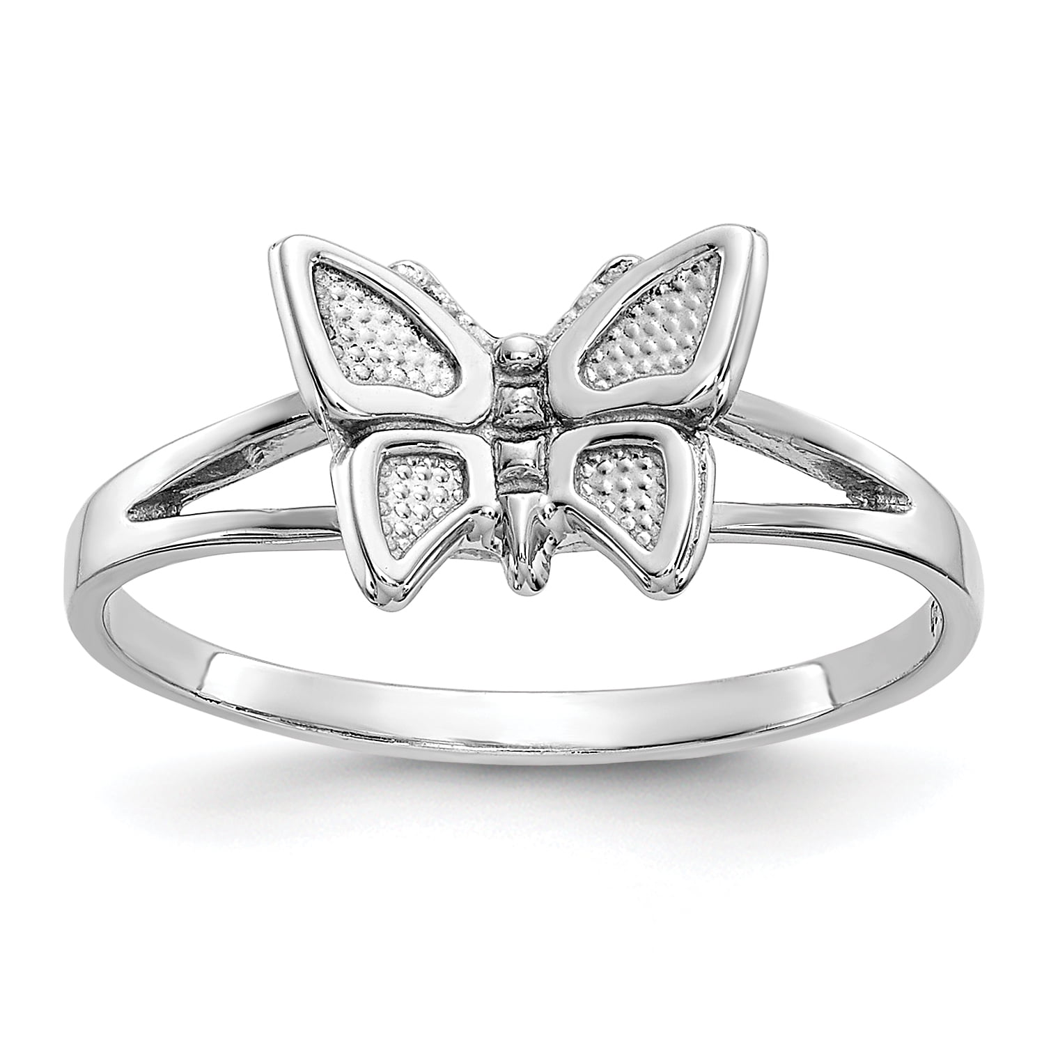Click here for Saris And Things 10k White Gold Butterfly Ring 5 prices