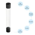 Clear Rigid Tube Round Plastic Tubing with Black Rubber Cap, 305mm/ 12 ...