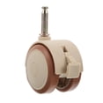 2pcs Small Rubber Caster Wheels with Brakes Universal Swivel ...
