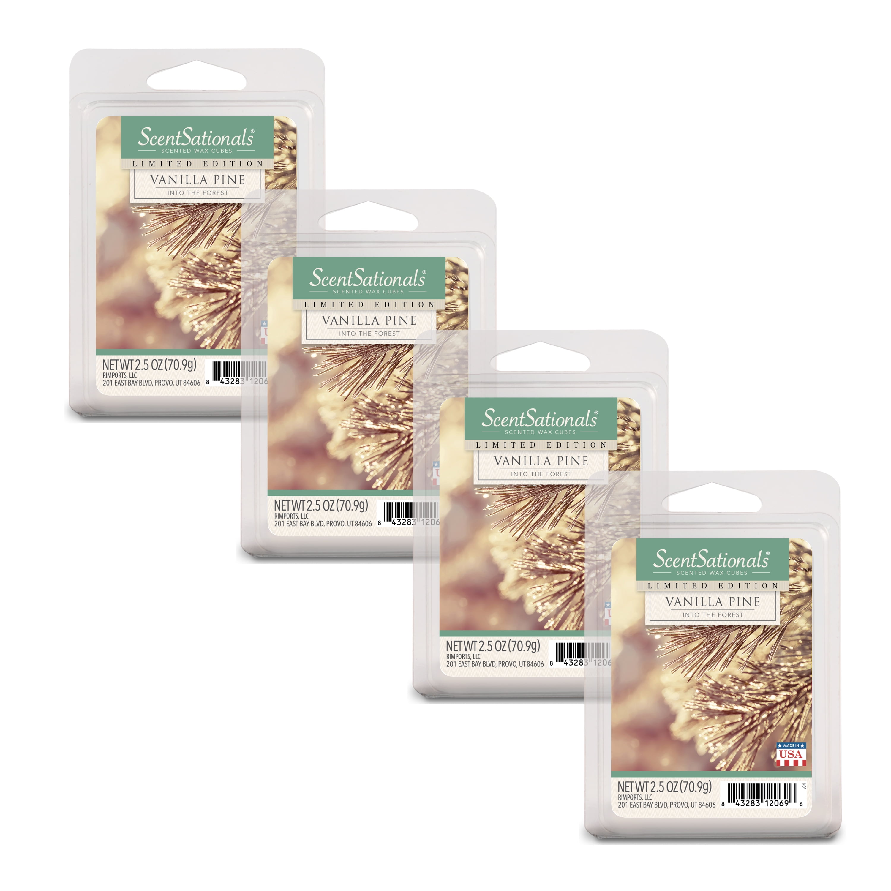 ScentSationals Vanilla Pine Wax Melt, 2.5 Ounces, 4-Pack - Walmart.com