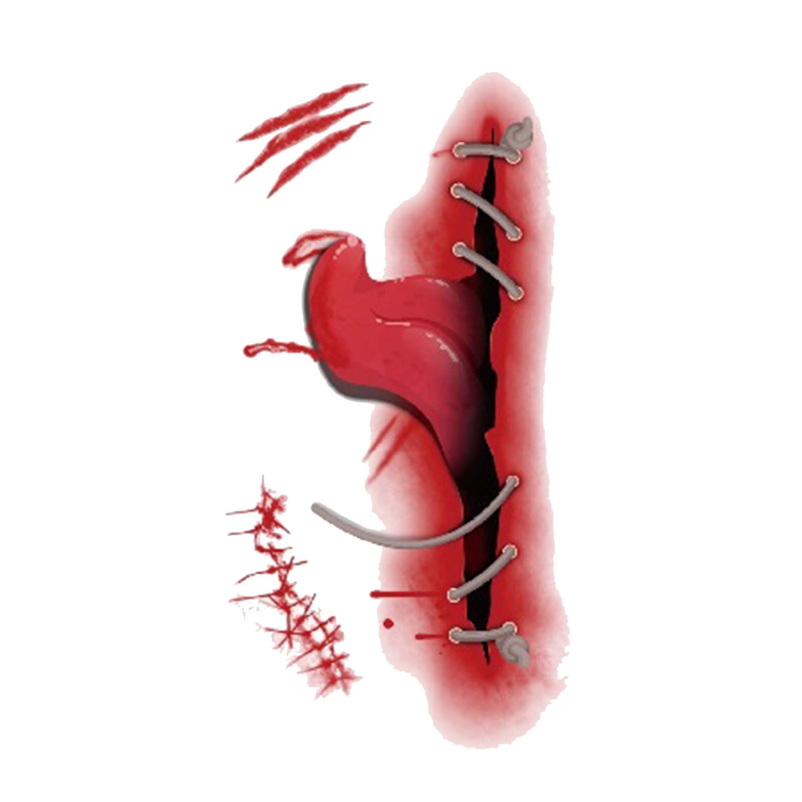 Waterproof Stickers Ha-lloween Wound Realistic Bloodstain Pattern ...