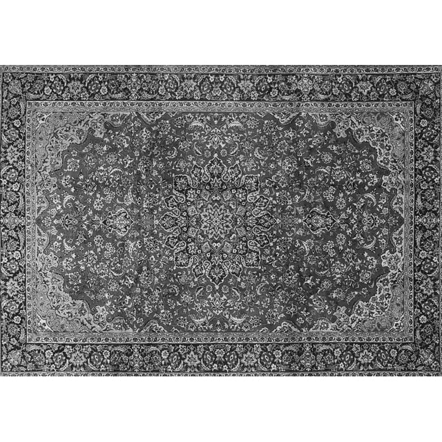 Ahgly Company Indoor Rectangle Medallion Gray Traditional Area Rugs, 5 ...